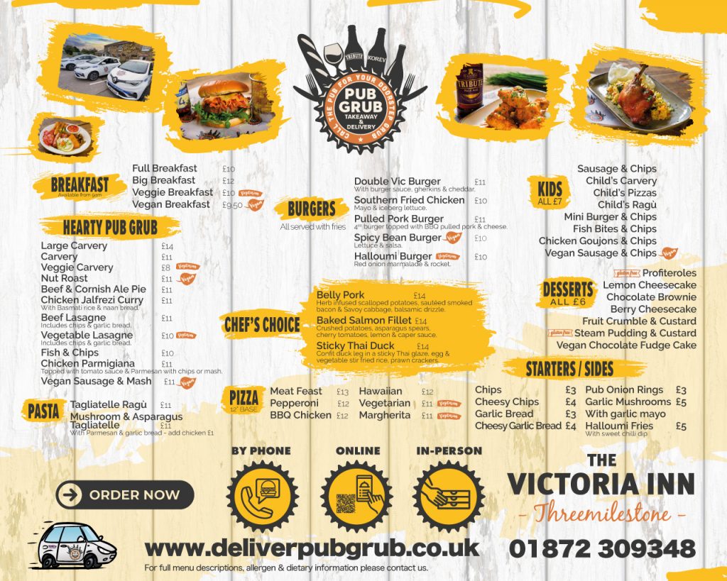 Pub Grub Delivery The Victoria Inn Pub Grub Delivery The Victoria Inn